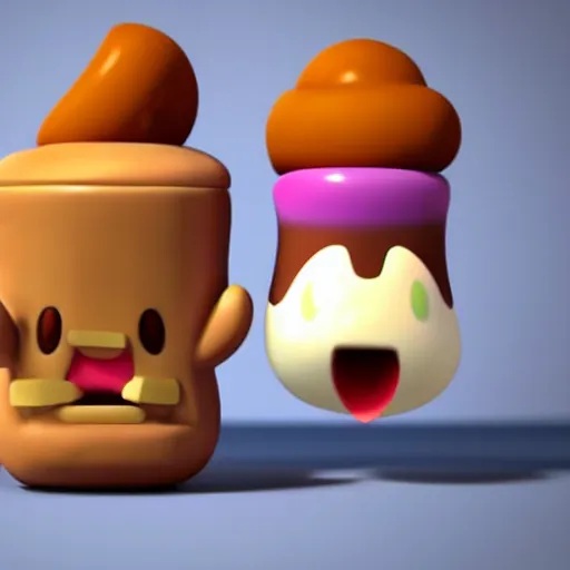 3 d render of kirby character making peanut butter | Stable Diffusion | OpenArt