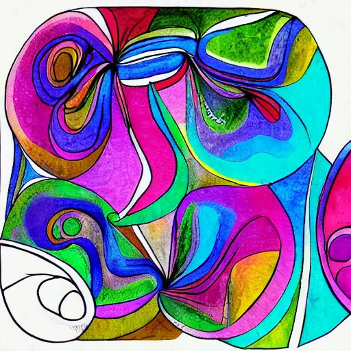 abstract ink with colour, line art | Stable Diffusion | OpenArt
