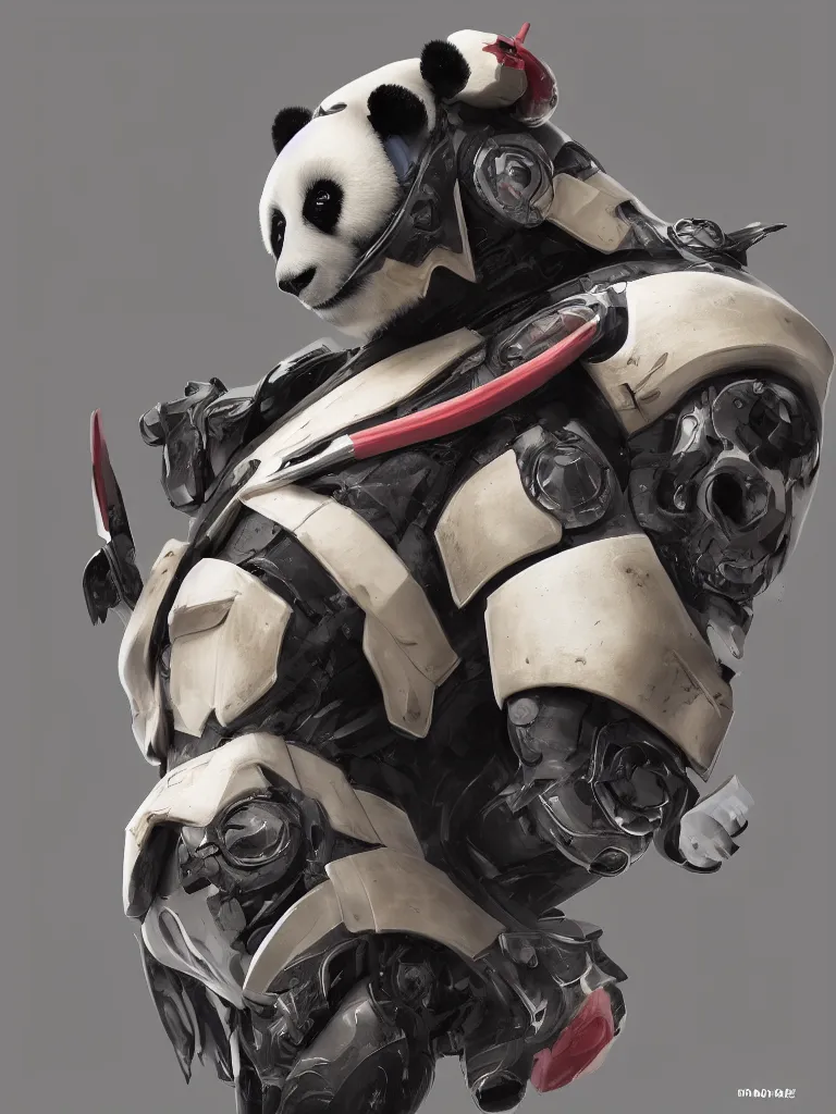 “A detailed portrait of a giant robot panda dressed as | Stable ...