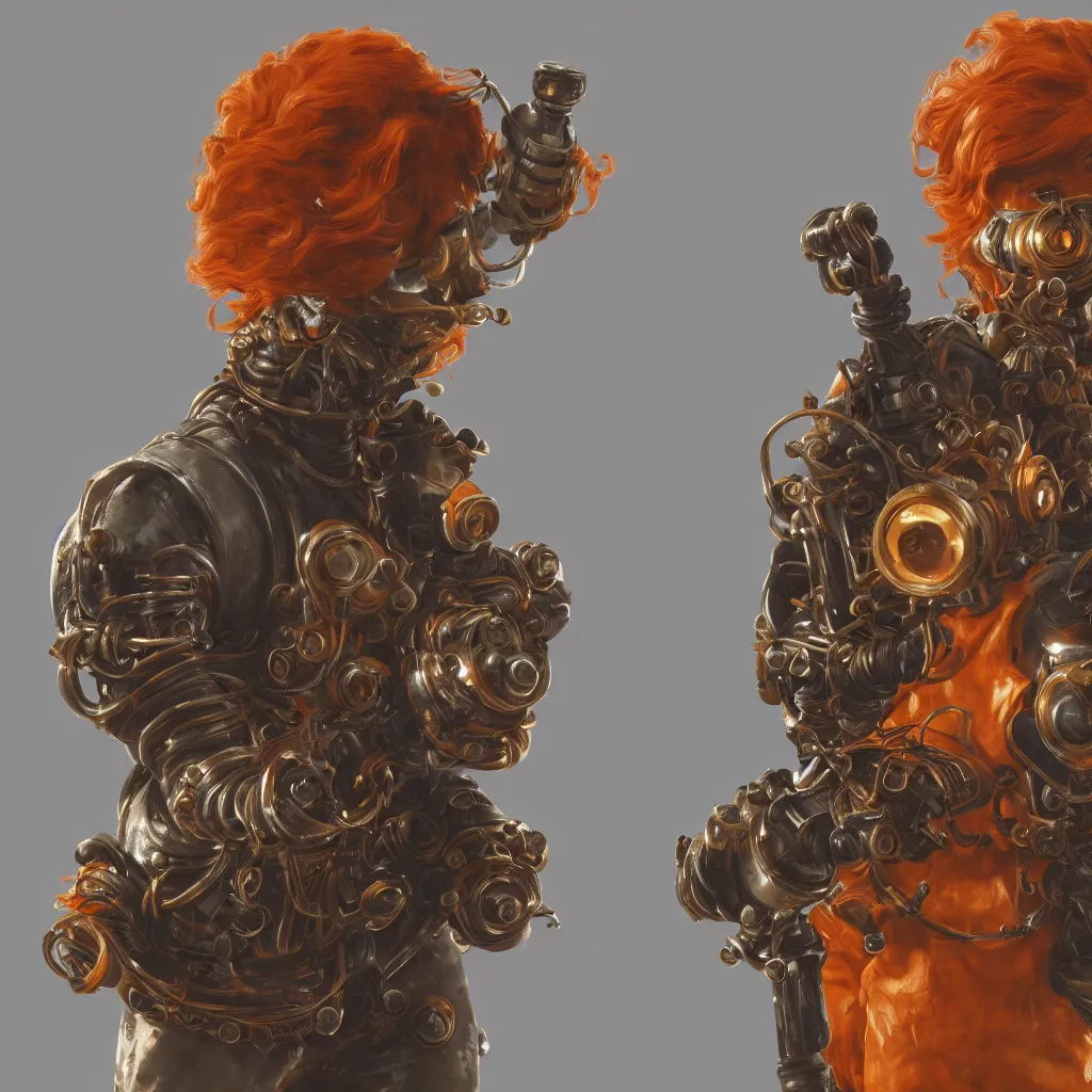 biohazard portrait of curly orange hair man from | Stable Diffusion ...