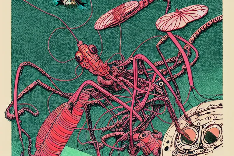 risograph grainy drawing vintage sci - fi, satoshi kon | Stable ...