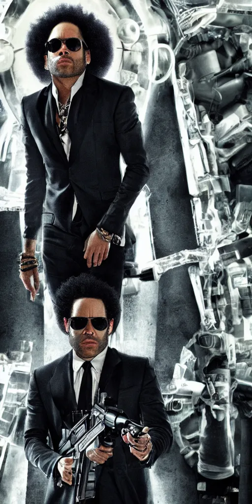 lenny kravitz as men in black agent, dynamic movie | Stable Diffusion ...