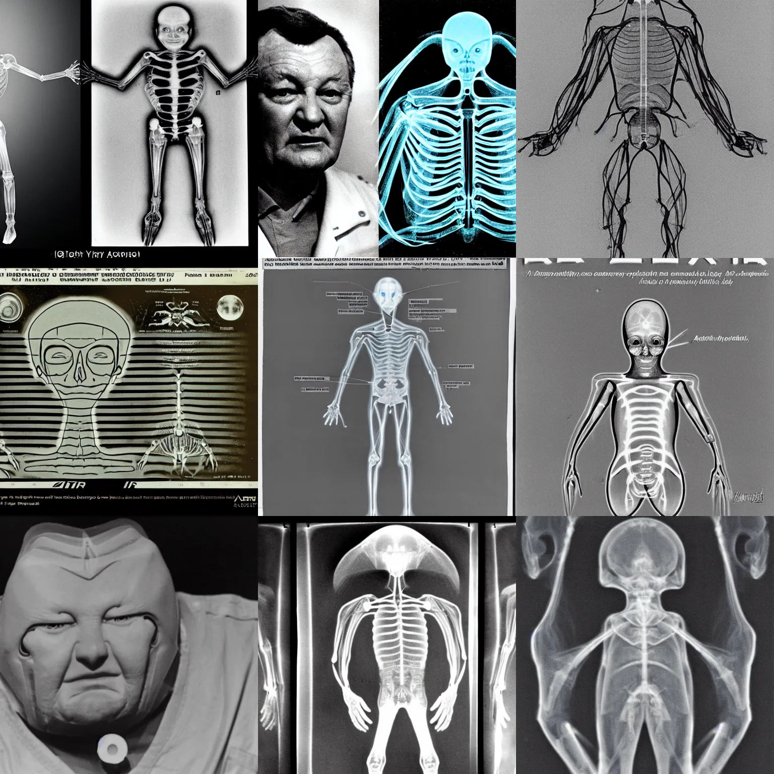 X-ray of a Zeta Reticulan alien, ufology, gross | Stable Diffusion ...
