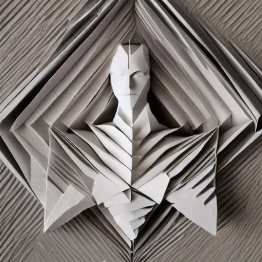 a 2 d flat paper origami portrait of a man with wavey | Stable Diffusion