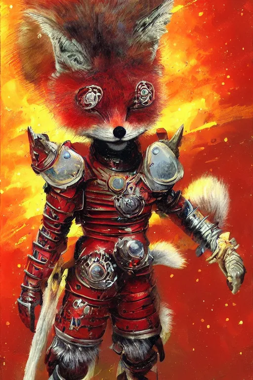 a cosmic furry fox knight in crimson armor in the | Stable Diffusion ...
