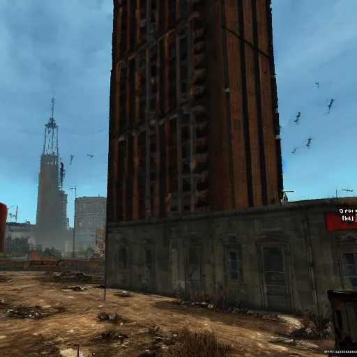 Ruined Sky Tower skyscraper in Wrocław, screenshot | Stable Diffusion ...