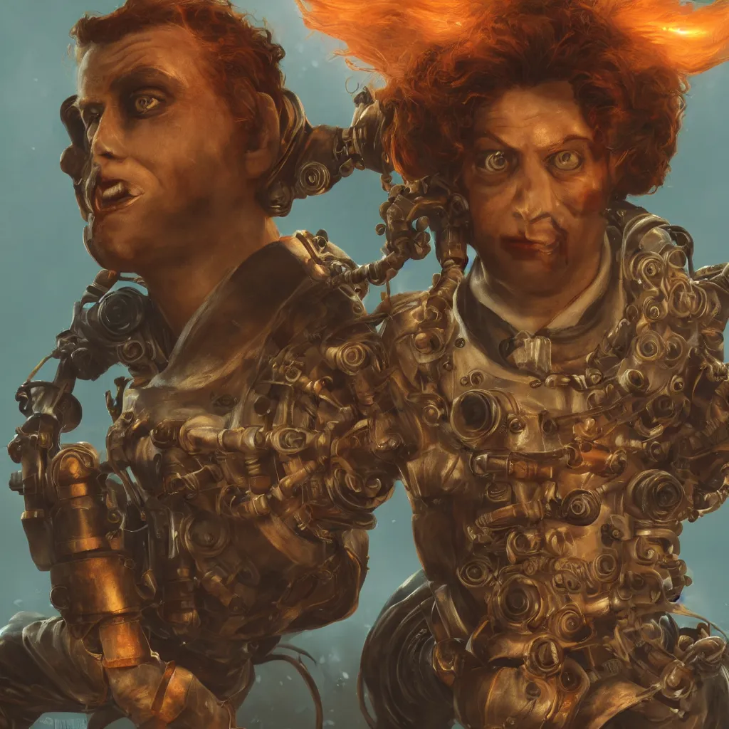 biohazard portrait of curly orange hair man from | Stable Diffusion ...