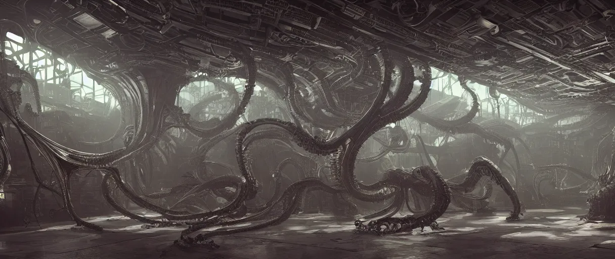 an organic xenomorphic alien queen hive in a massive | Stable Diffusion ...