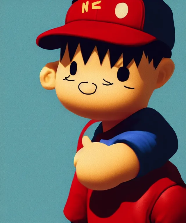 ness from earthbound in the style of sam spratt, crisp | Stable ...