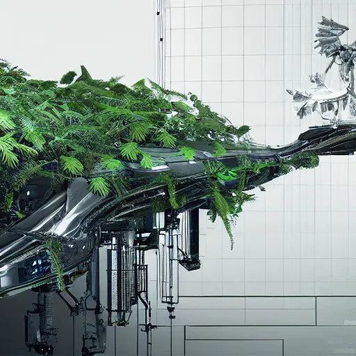 sci-fi motherboard structure with fern leaves form on | Stable ...