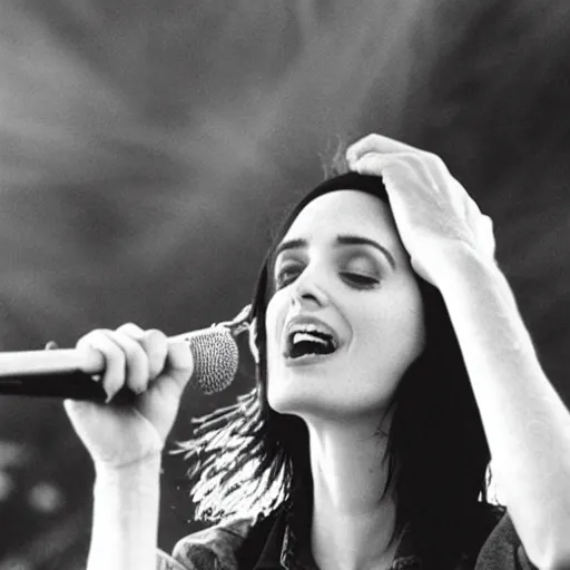 winona ryder, singing, glastonbury festival, main | Stable Diffusion ...