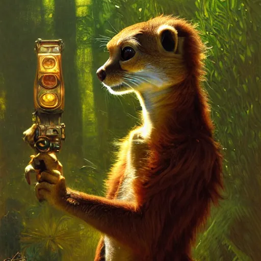 a portrait of a female red meercat wearing ornate | Stable Diffusion ...