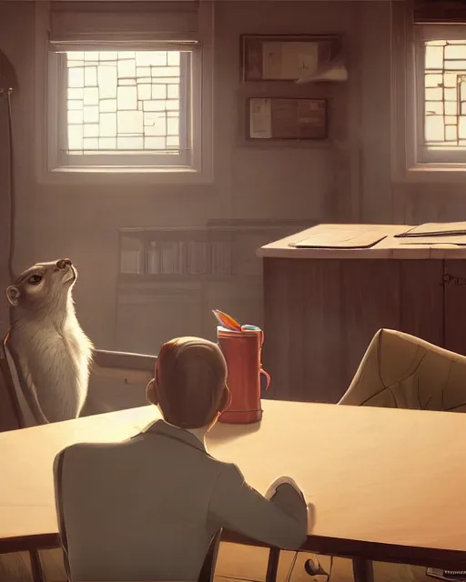 artstation scifi scene of a weasel in suits drinking | Stable Diffusion ...