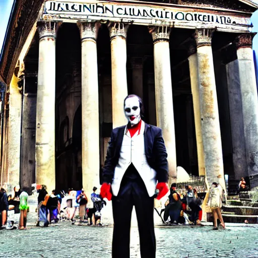 the joker in front of the pantheon in rome | Stable Diffusion | OpenArt