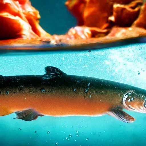 photograph of a live salmon wearing a cowboy hat, | Stable Diffusion ...