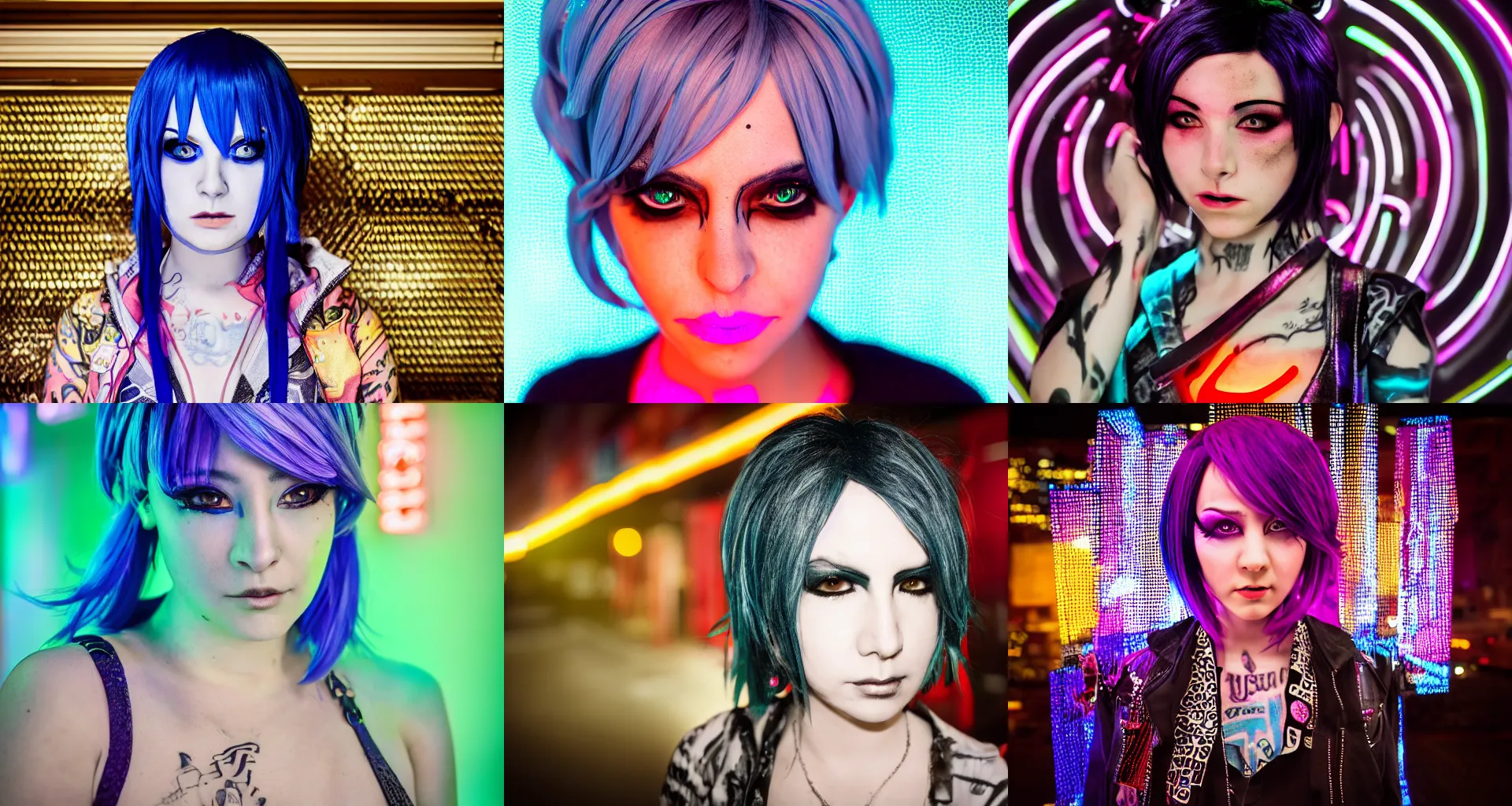 closeup headshot photo of Uta cosplay, neon sign | Stable Diffusion ...