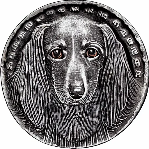 ancient metal coin with a dachshund | Stable Diffusion | OpenArt