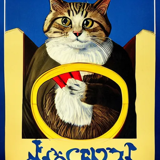 a propaganda poster depicting a cat dressed as french | Stable Diffusion