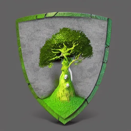 a high-tech shield with a sacred tree, trending on | Stable Diffusion ...