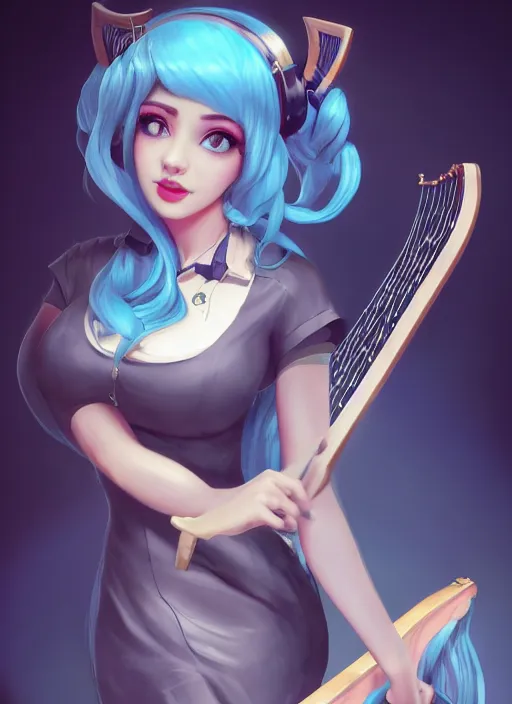 sophisticated sona as music teacher, from league of | Stable Diffusion ...