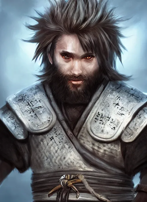 wandering samurai paladin glowing white eyes, shaggy | Stable Diffusion ...