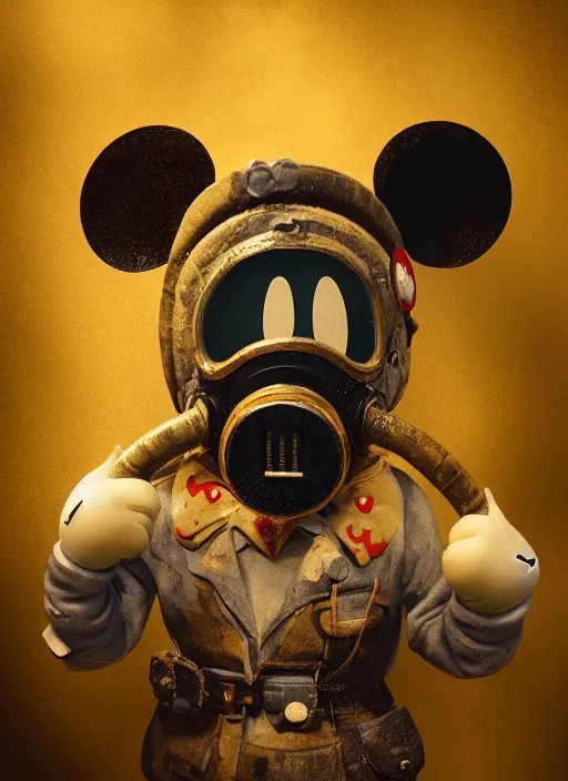 mickey mouse, gas mask, fractal, leathery, wet, | Stable Diffusion ...
