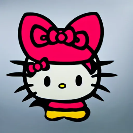 Muscular Hello Kitty potrait, Photorealistic, | Stable Diffusion
