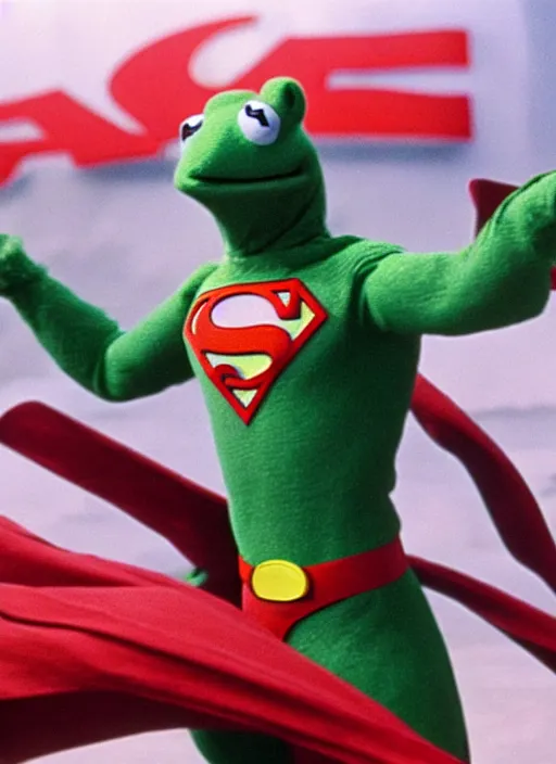 film still of Kermit the frog as Superman in Superman, | Stable ...