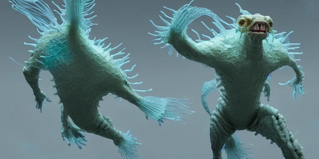 a translucent bio creature by neville page, ken | Stable Diffusion ...