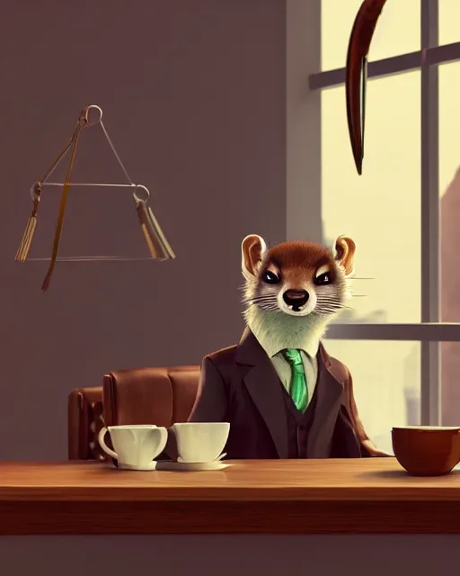 artstation scifi scene of a weasel in suits drinking | Stable Diffusion ...