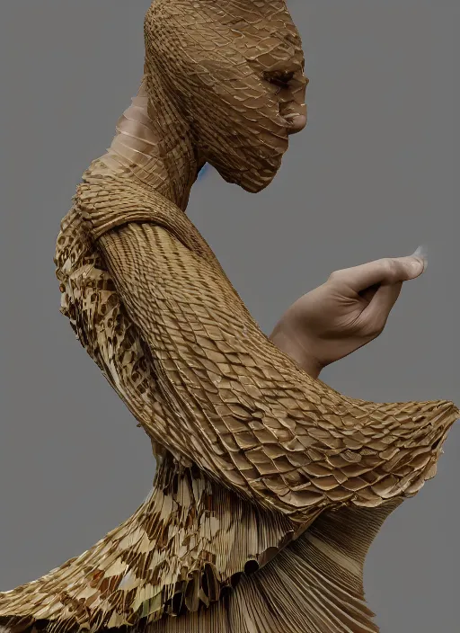 an anthromorphic beautiful snake woman wearing pleated | Stable ...
