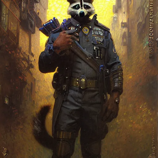 portrait of a male racoon in a police uniform. | Stable Diffusion | OpenArt