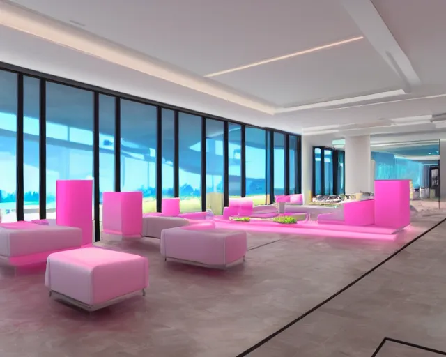 A beautiful lounge area with floor to ceiling glass | Stable Diffusion ...