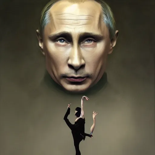 vladimir putin ballerina outift, dancing prima | Stable Diffusion