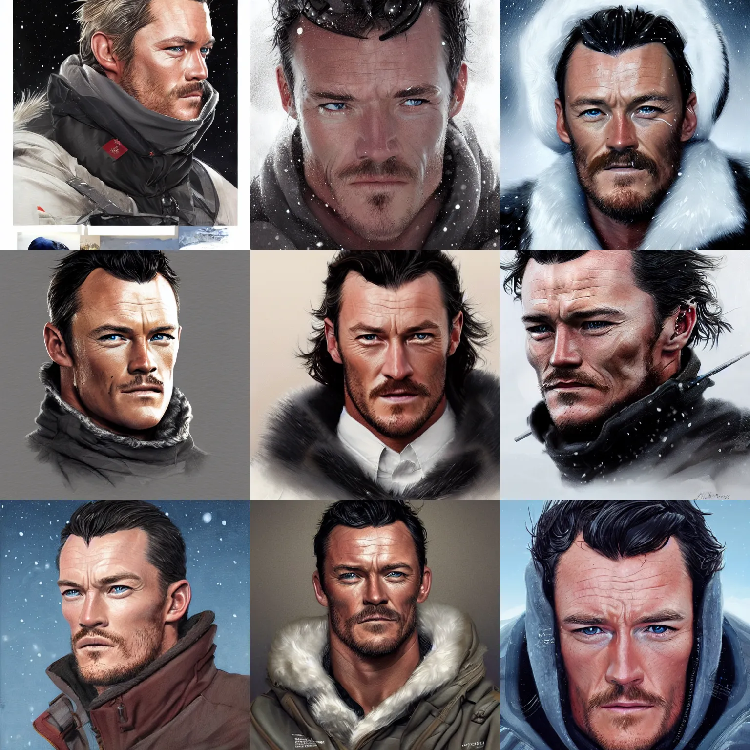 male polar explorer, luke evans, portrait, highly | Stable Diffusion ...