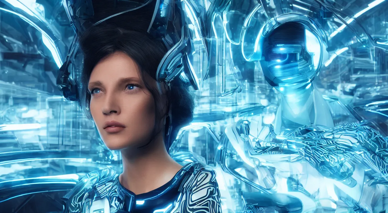 portrait of a woman wearing futuristic vr clothing | Stable Diffusion ...