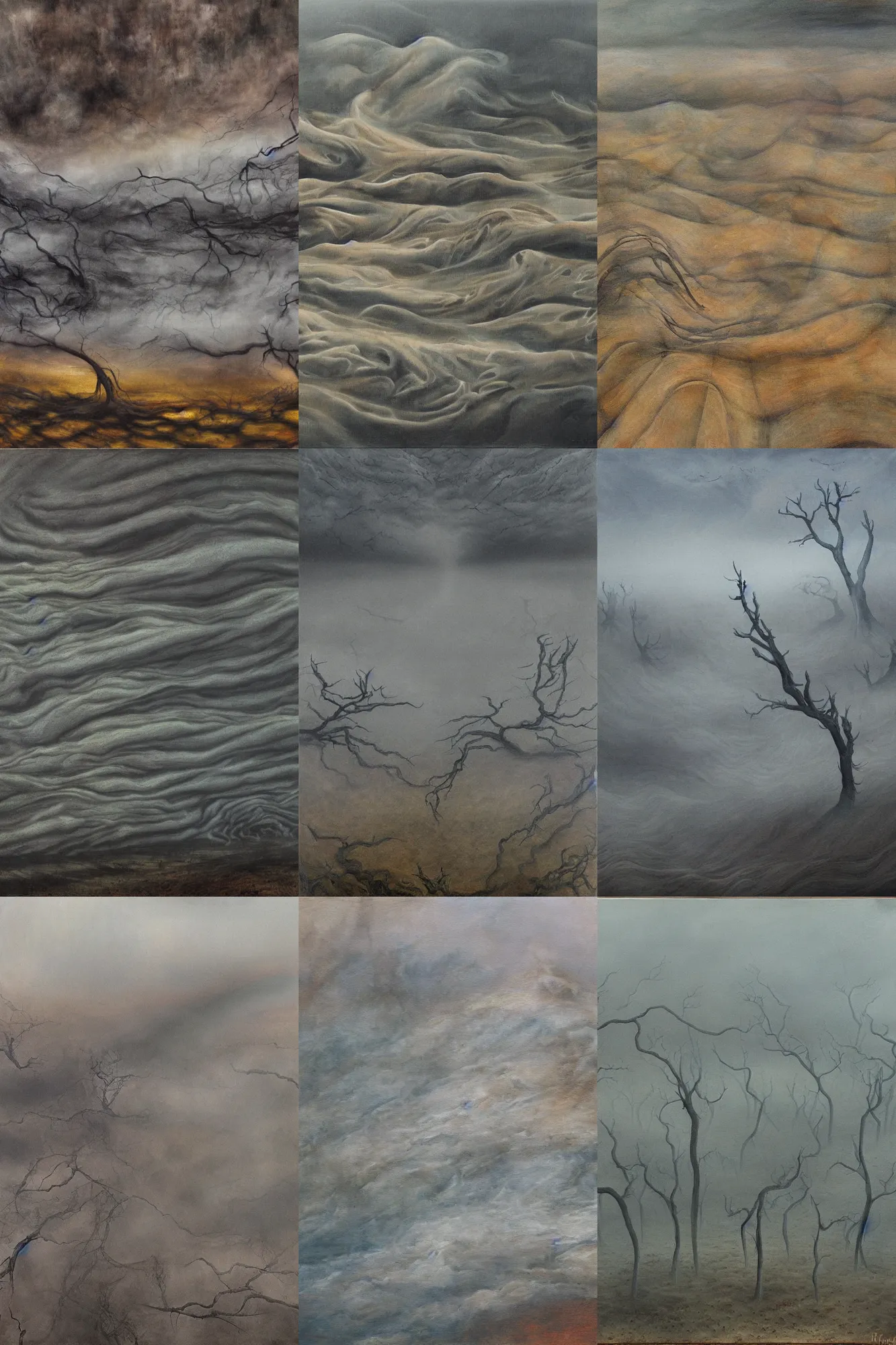 twisted and distorted nightmare landscape in mist | Stable Diffusion ...