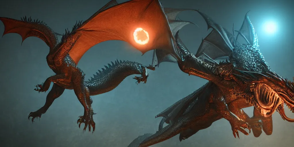 a dragon with alien mutations, octane render, 3D | Stable Diffusion ...