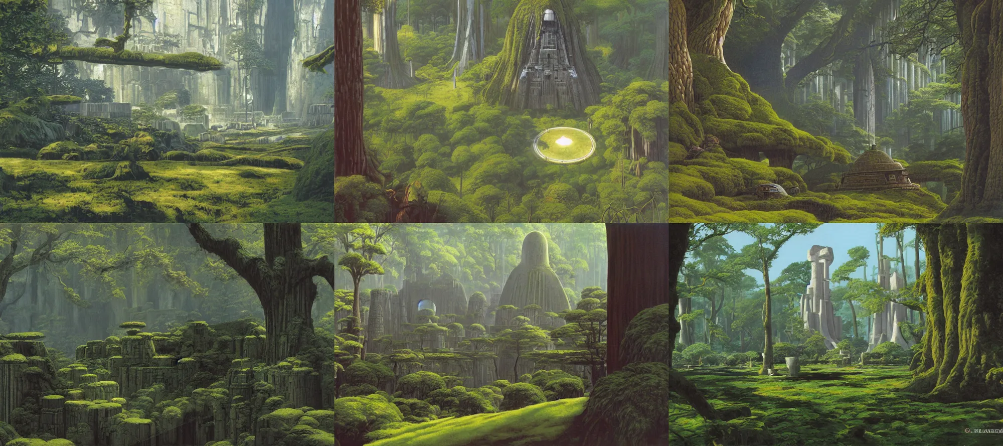 yavin iv, mossy ruins, overhead view, distance shot, | Stable Diffusion ...