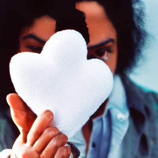 photography of michael jackson holding a plush heart, | Stable ...