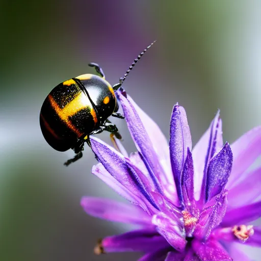 a beetle finding a beautiful flower, entrapped in ice, | Stable ...