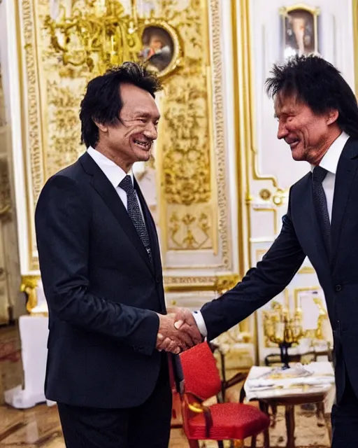 sixty years old viktor tsoi in a business suit shaking | Stable ...