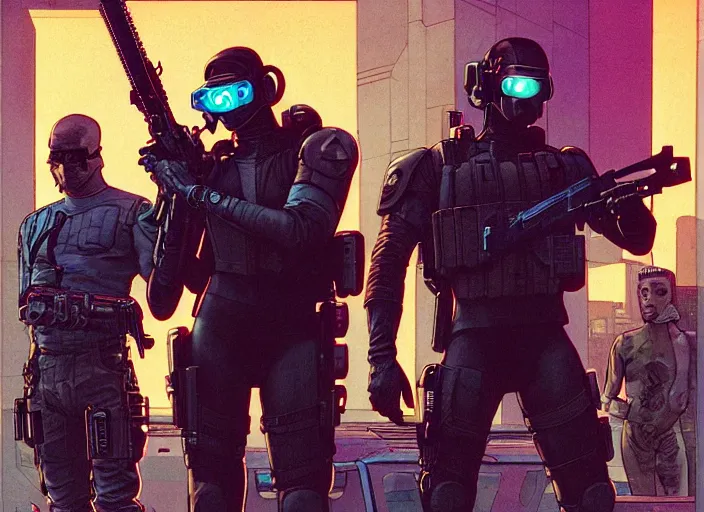 cyberpunk swat team assaulting cartel hideout. | Stable Diffusion | OpenArt