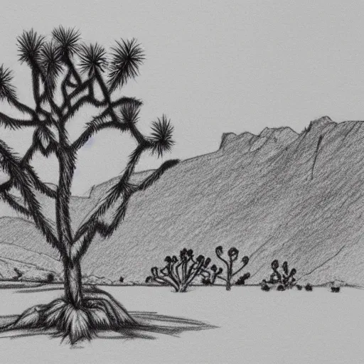 pencil sketch of a joshua tree | Stable Diffusion