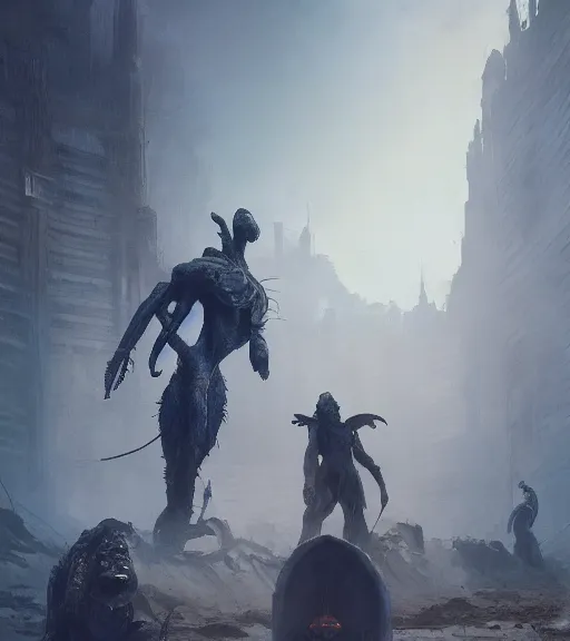 ashes to ashes by pascal blanche, wayne barlowe, mead | Stable Diffusion | OpenArt