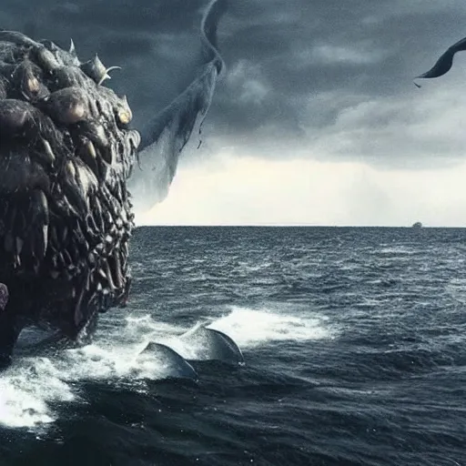 huge scary monster coming from the sea and attack new | Stable Diffusion | OpenArt