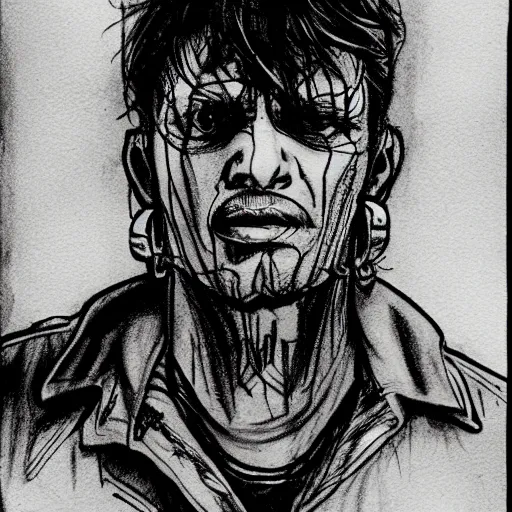 street thug, character portrait, ink drawing, black | Stable Diffusion ...