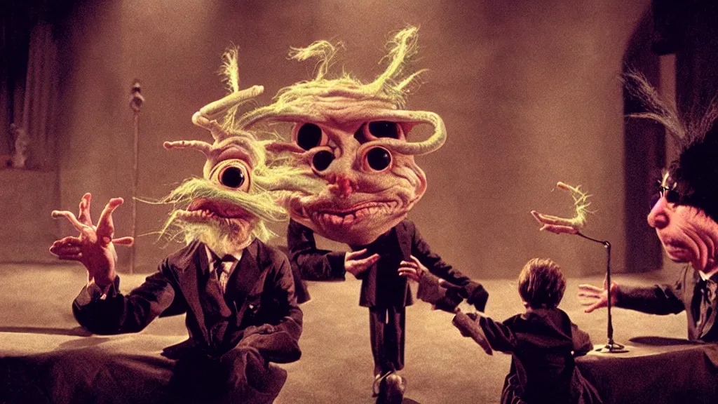 the strange creature at the magic show, film still | Stable Diffusion ...