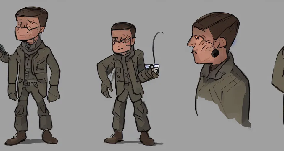 concept art of a lean man with a radio as a head, | Stable Diffusion