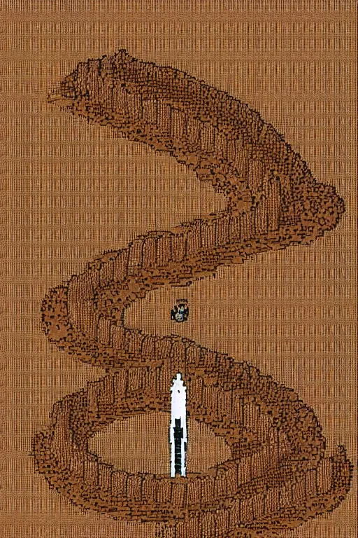 a pixel art 8 - bit artwork of a sandworm on arrakis, | Stable ...